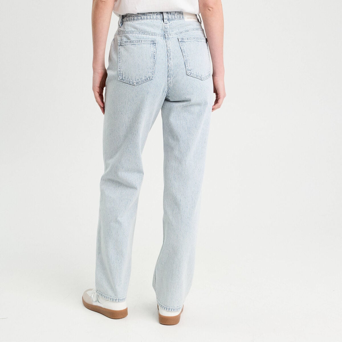 Jean droit taille haute bleu gris femme | Cache Cache