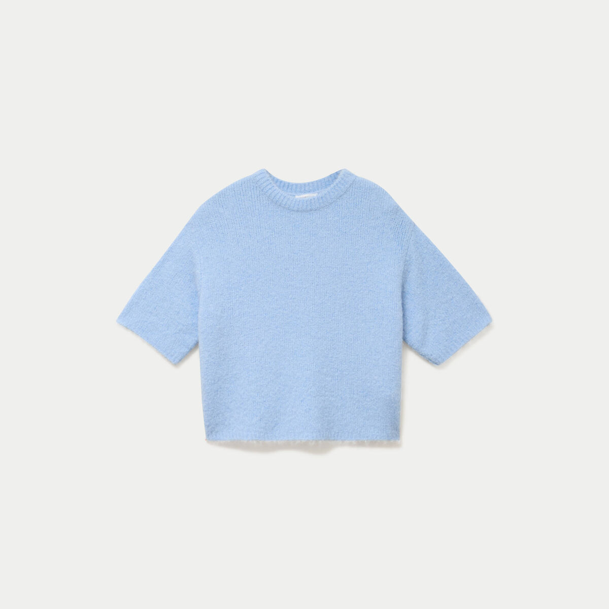 Pull manches courtes bleu clair femme | Cache Cache