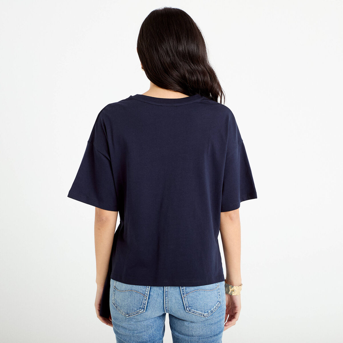 T-shirt à fronces avec bijou bleu marine femme | Cache Cache