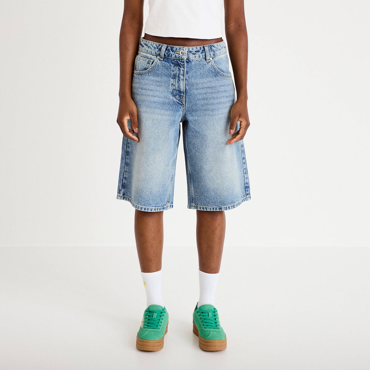 Bermuda en jean denim triple stone femme | Cache Cache