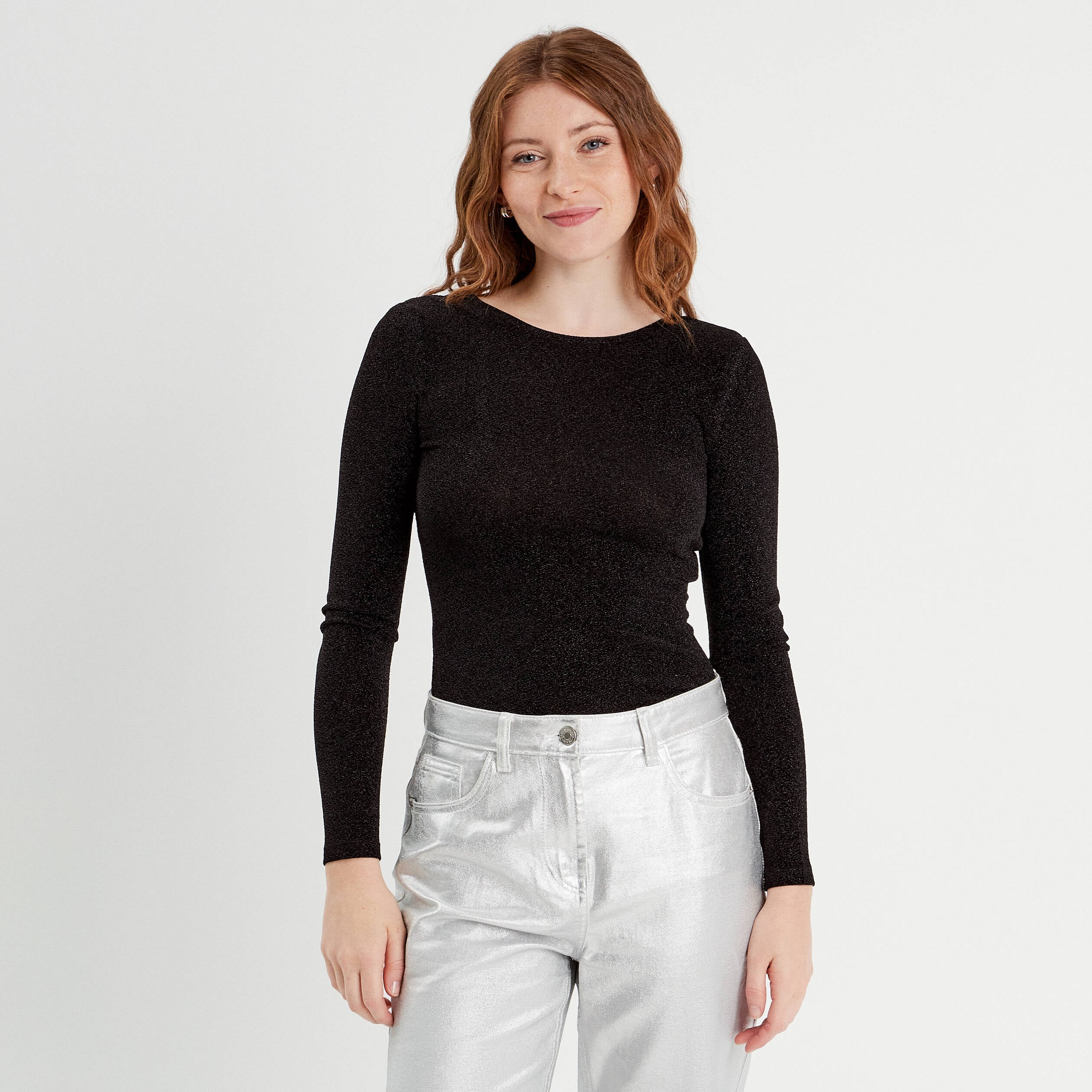 Body manches longues noir femme | Cache Cache