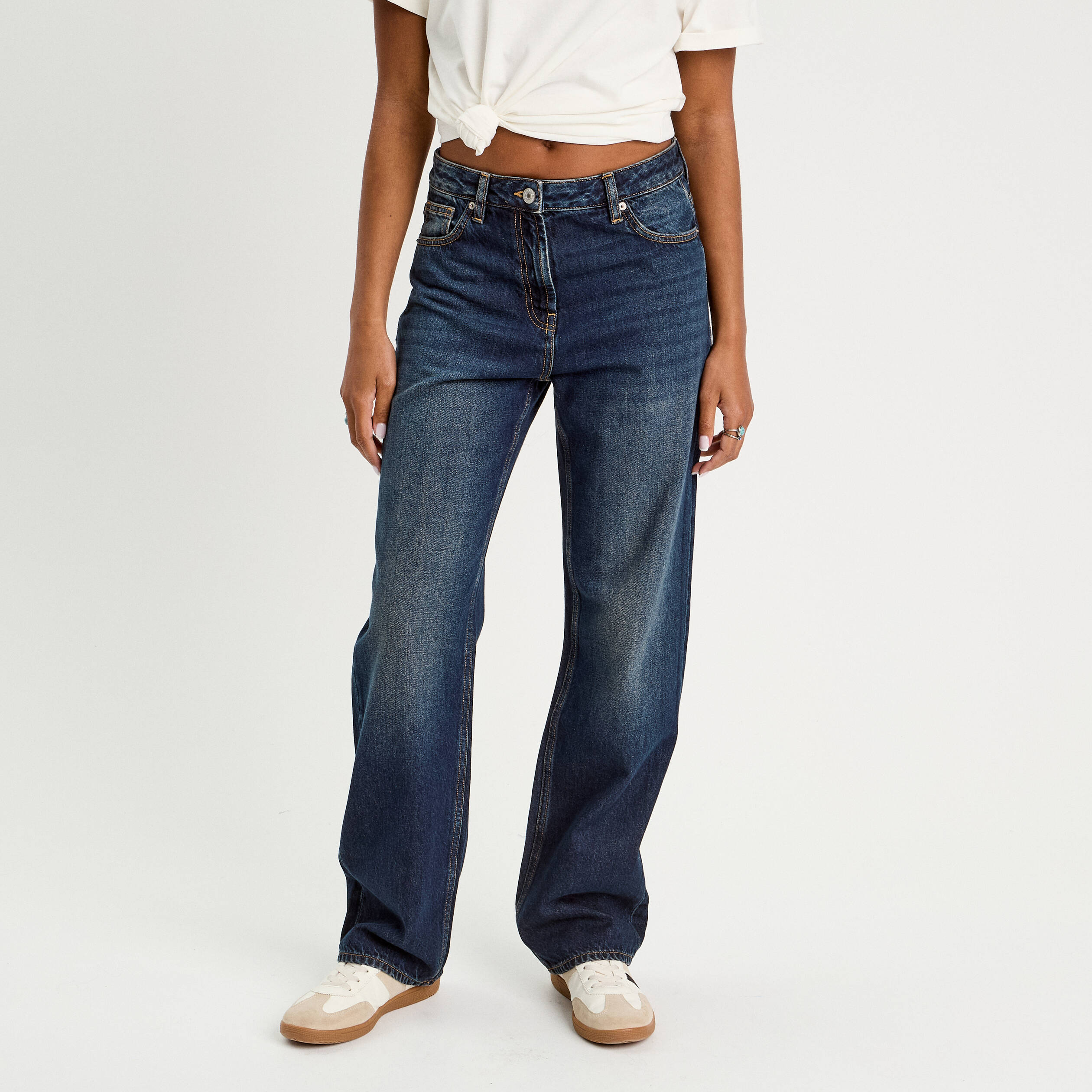 Jeans droit 5 poches denim stone femme | Cache Cache