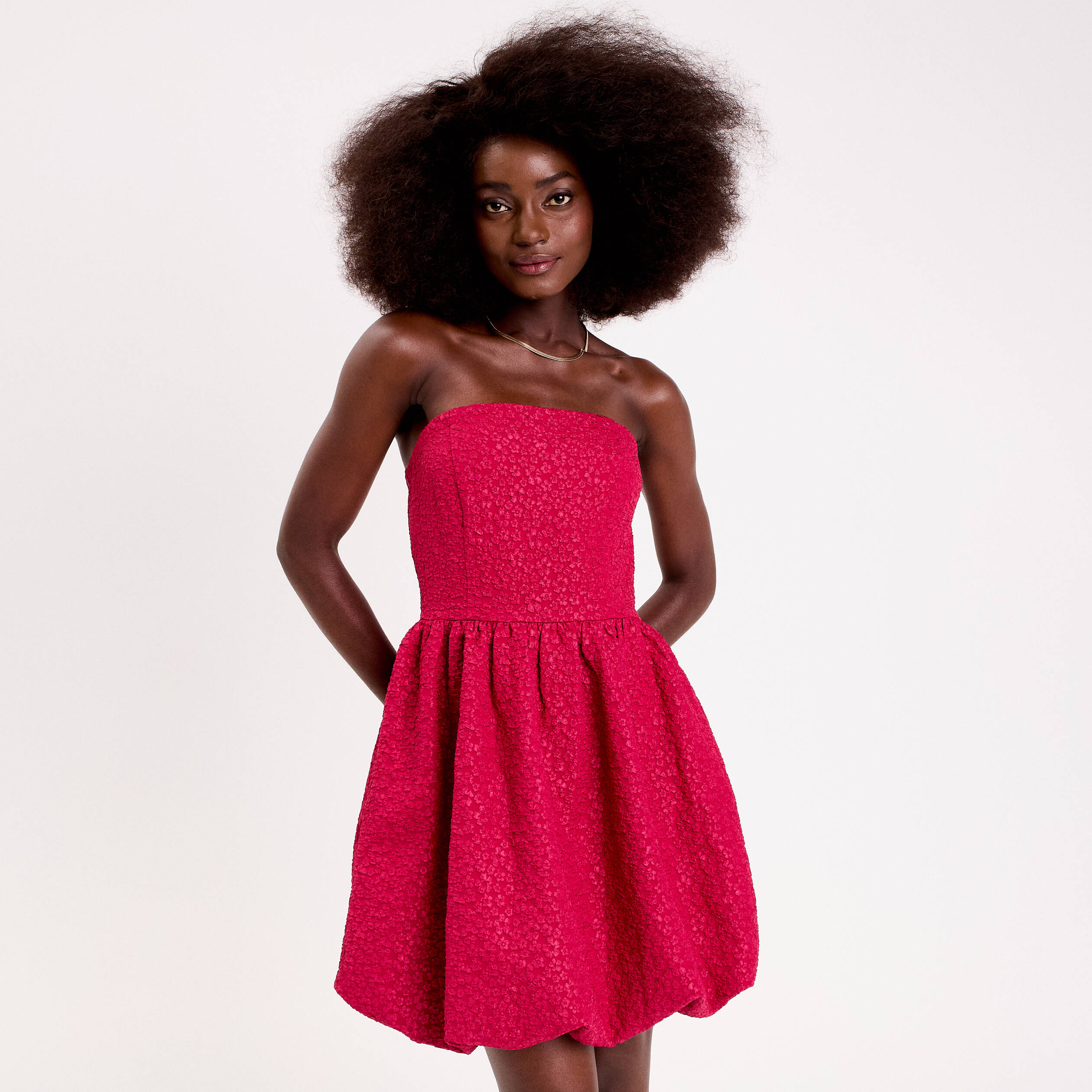 Robe effet boule à bretelles amobiles rouge clair femme | Cache Cache