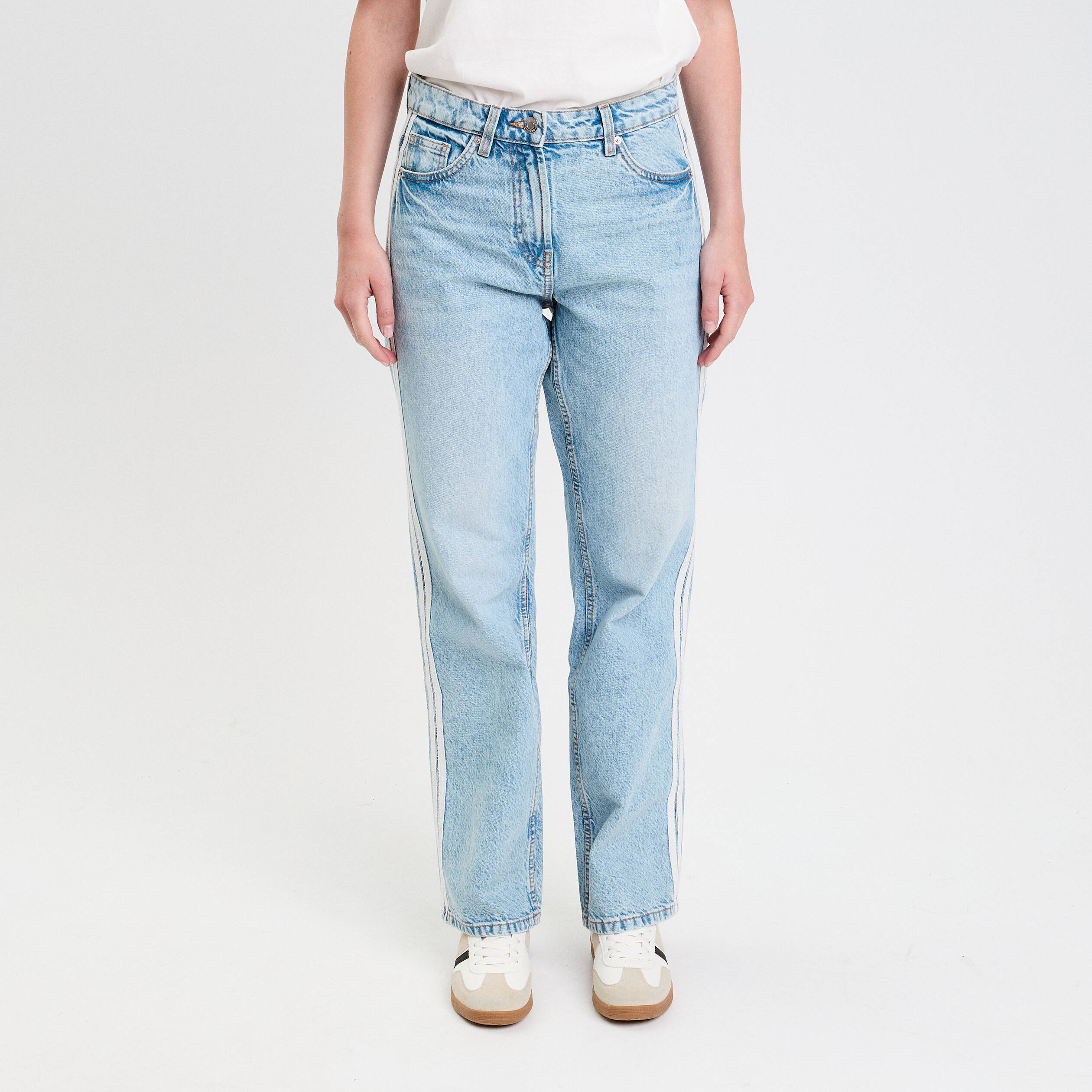Jean droit taille standard denim triple stone femme | Cache Cache