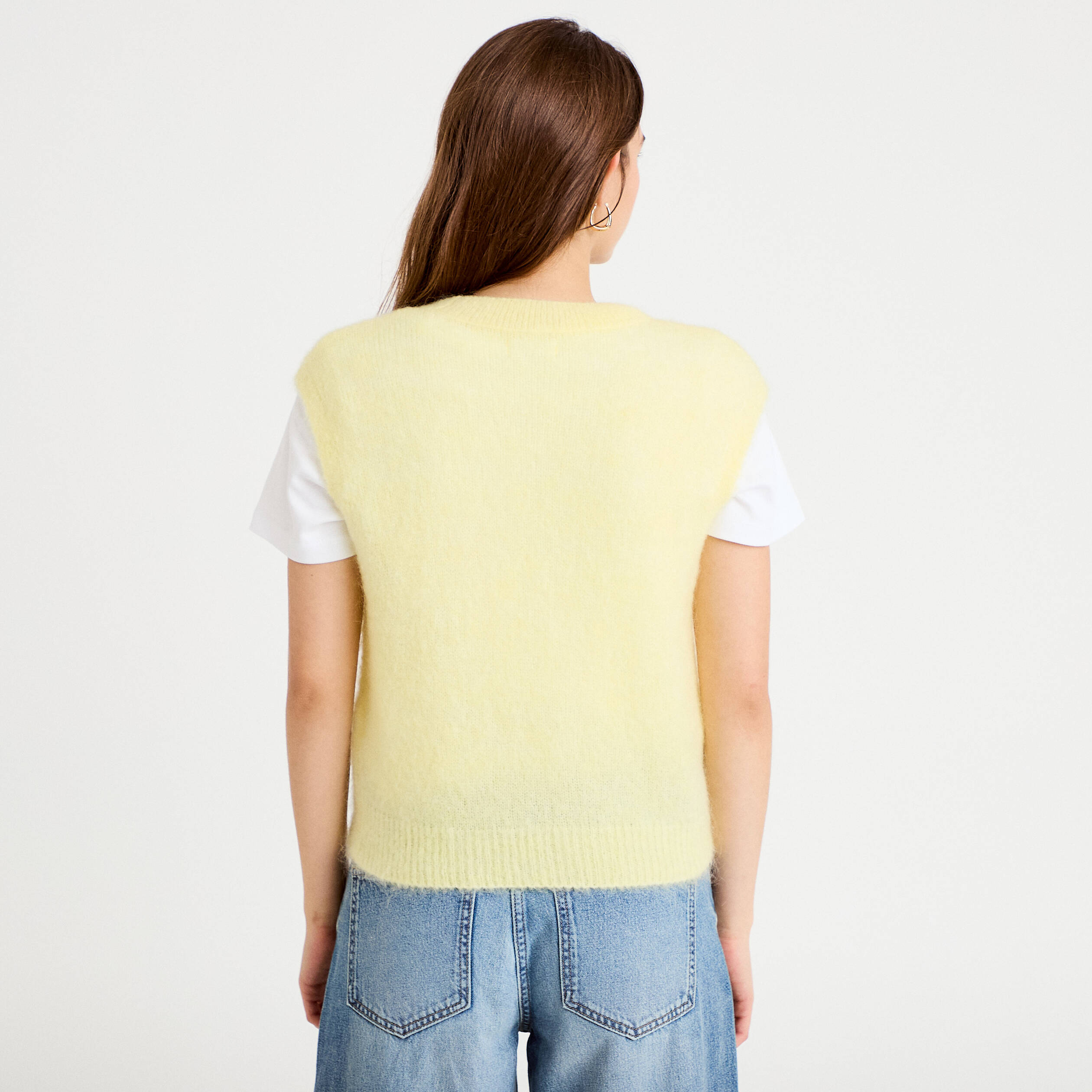 Pull sans manches jaune clair femme | Cache Cache