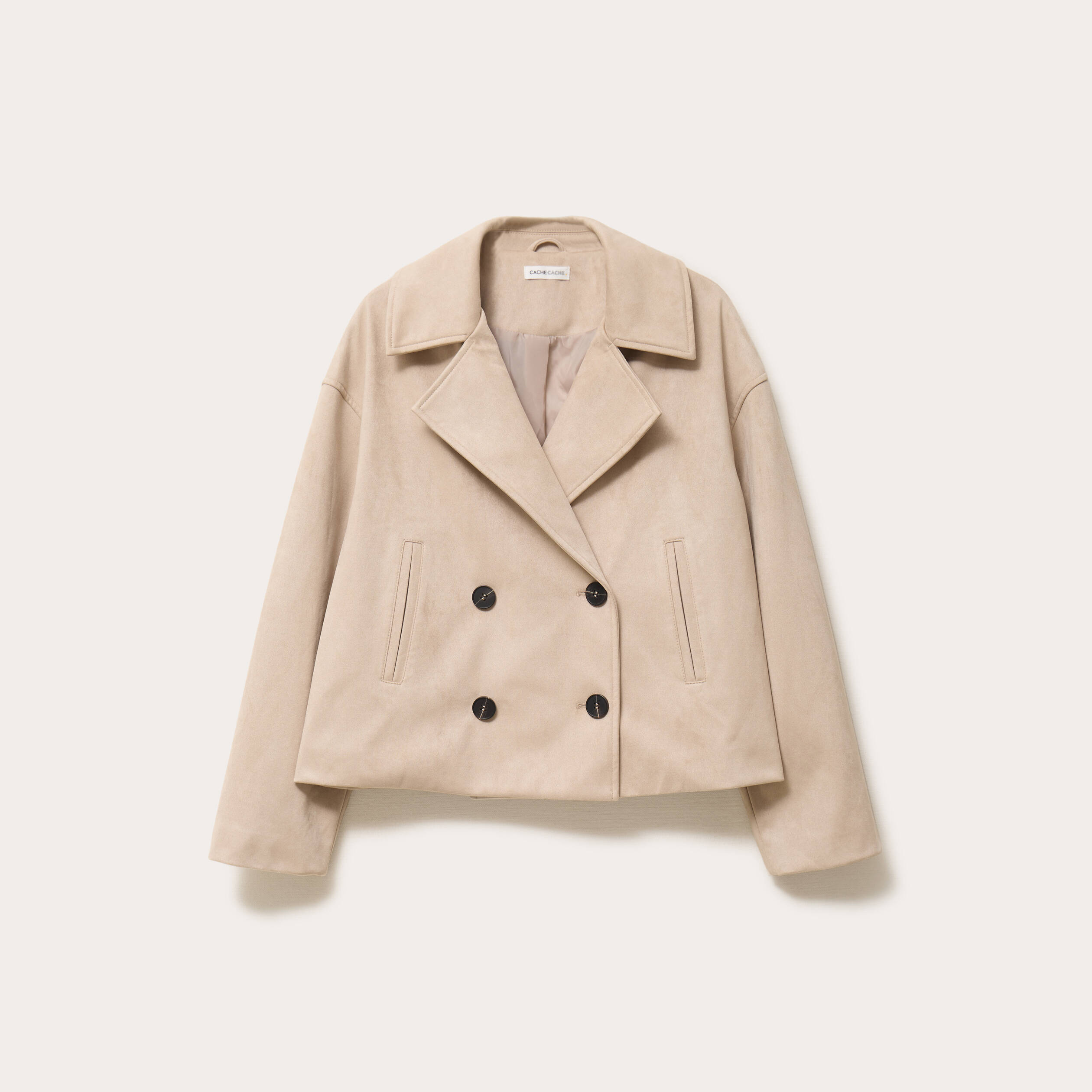 Caban oversize en suédine beige femme | Cache Cache