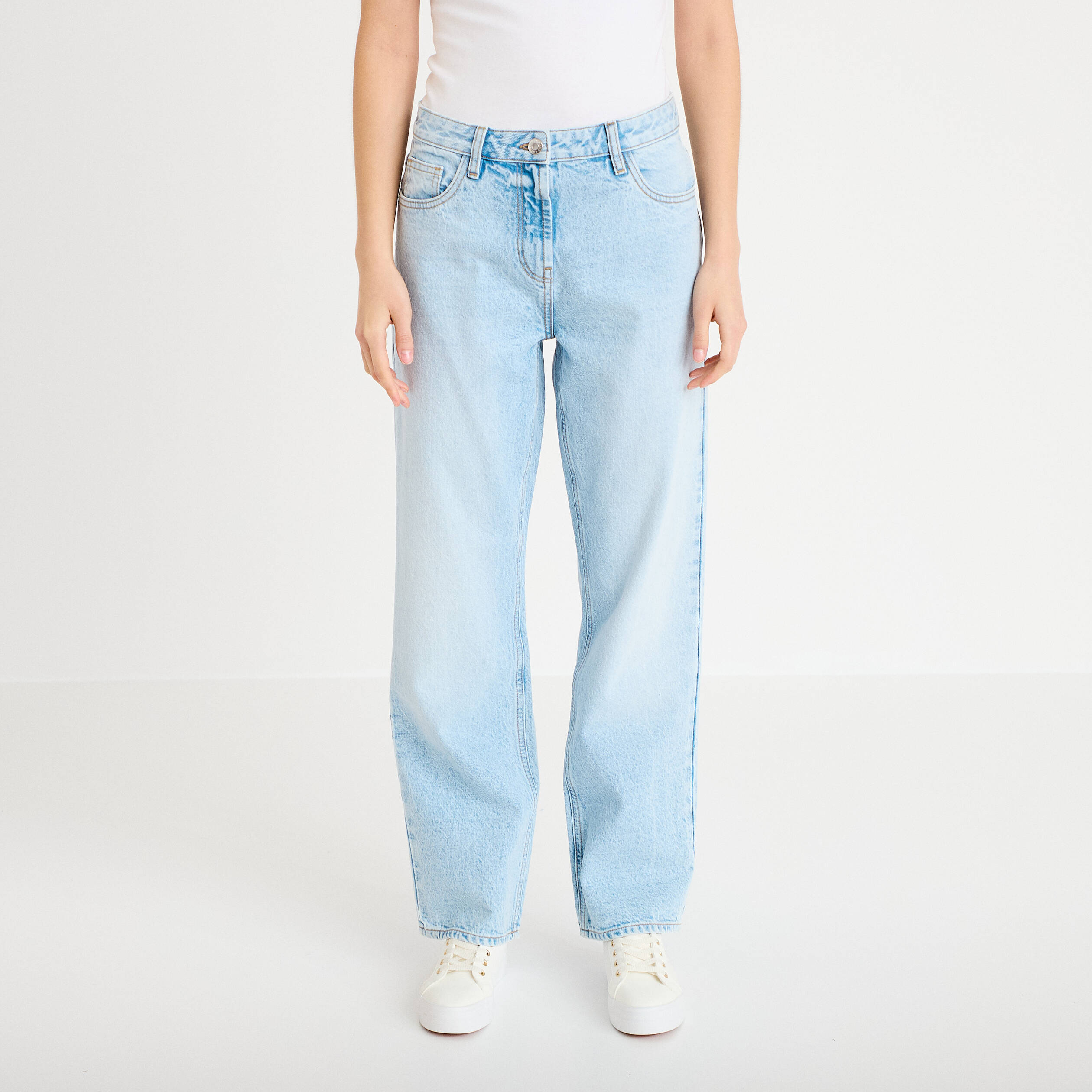 Jeans droit 5 poches denim triple stone femme | Cache Cache