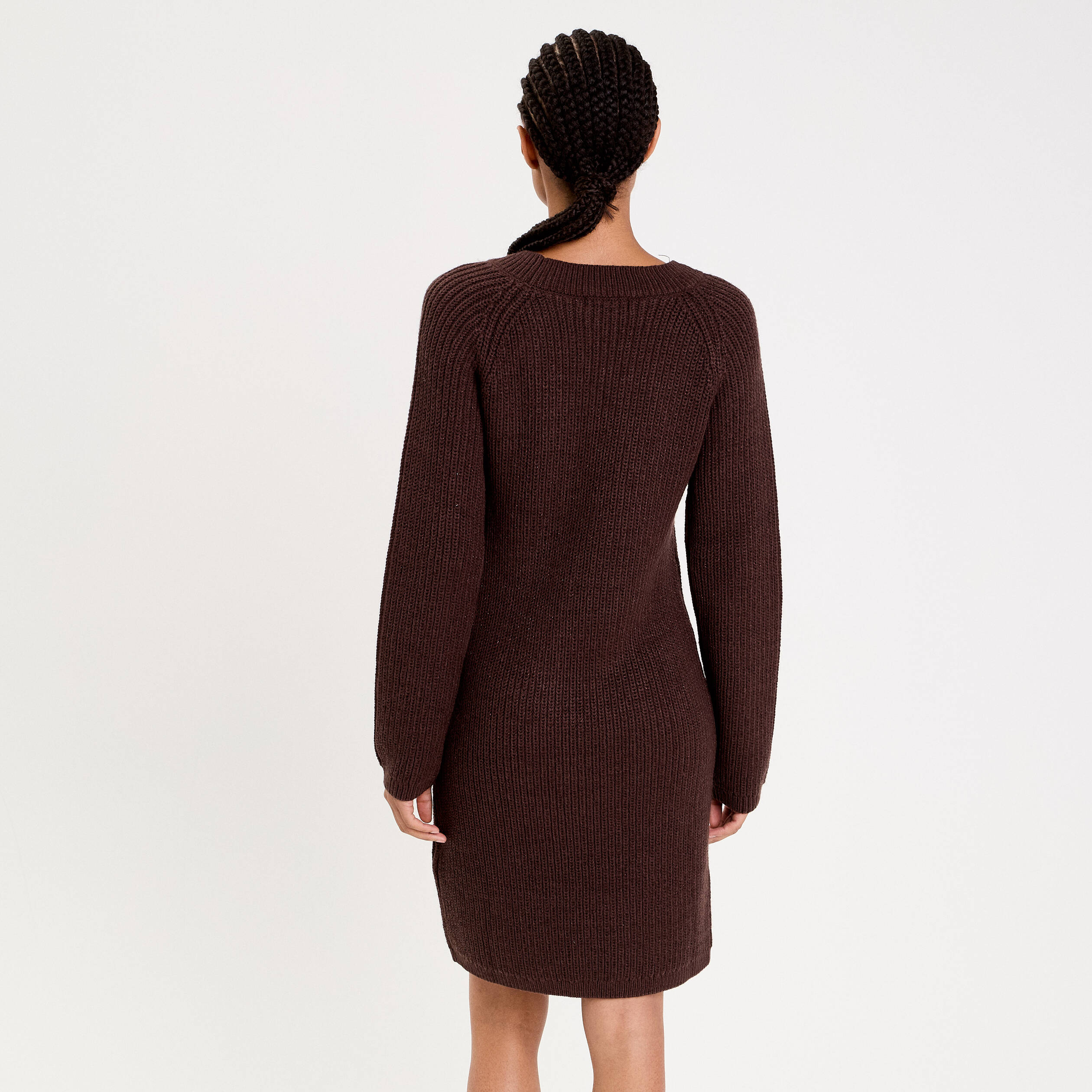 Robe pull détails de boutons marron foncé femme | Cache Cache