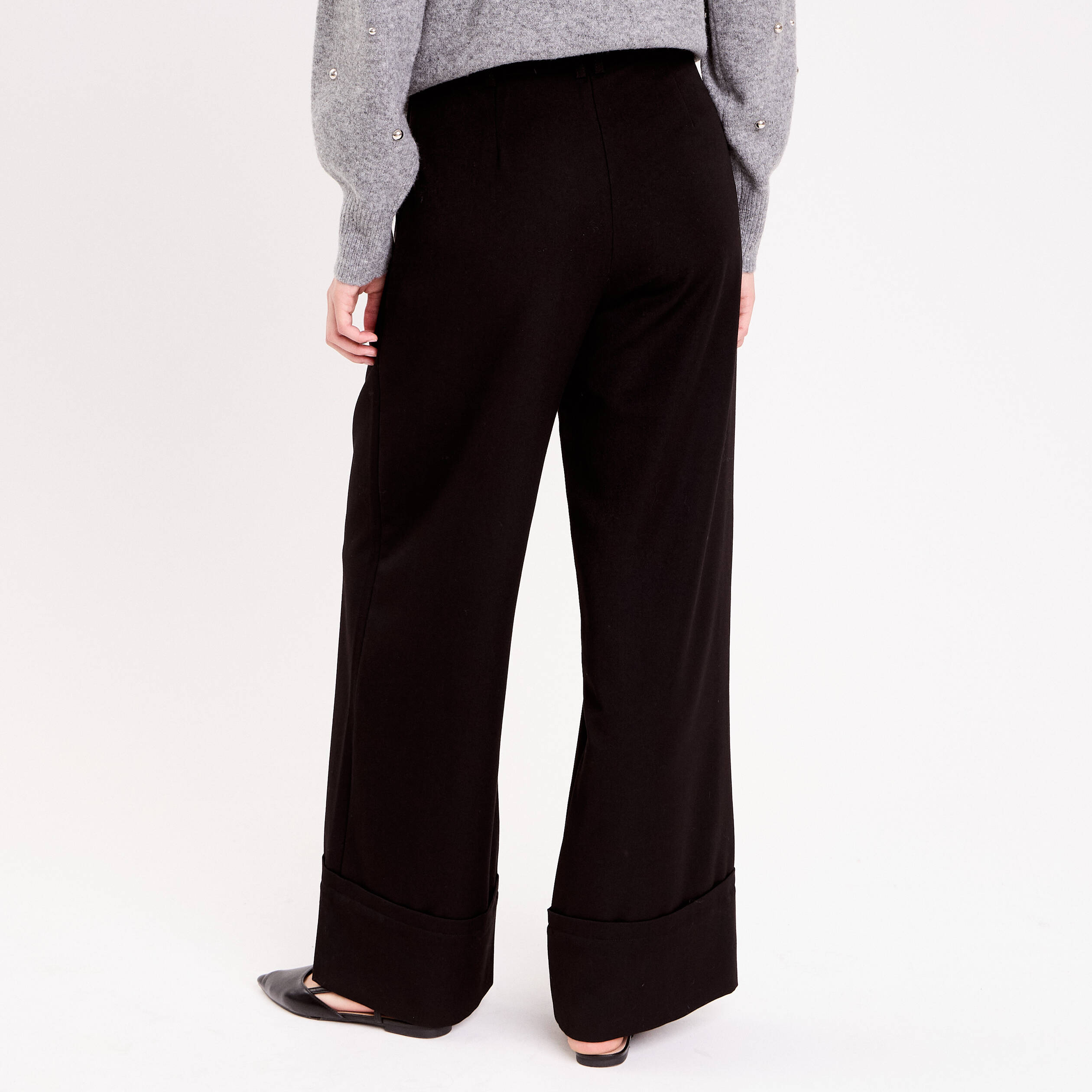 Pantalon large taille standard noir femme | Cache Cache