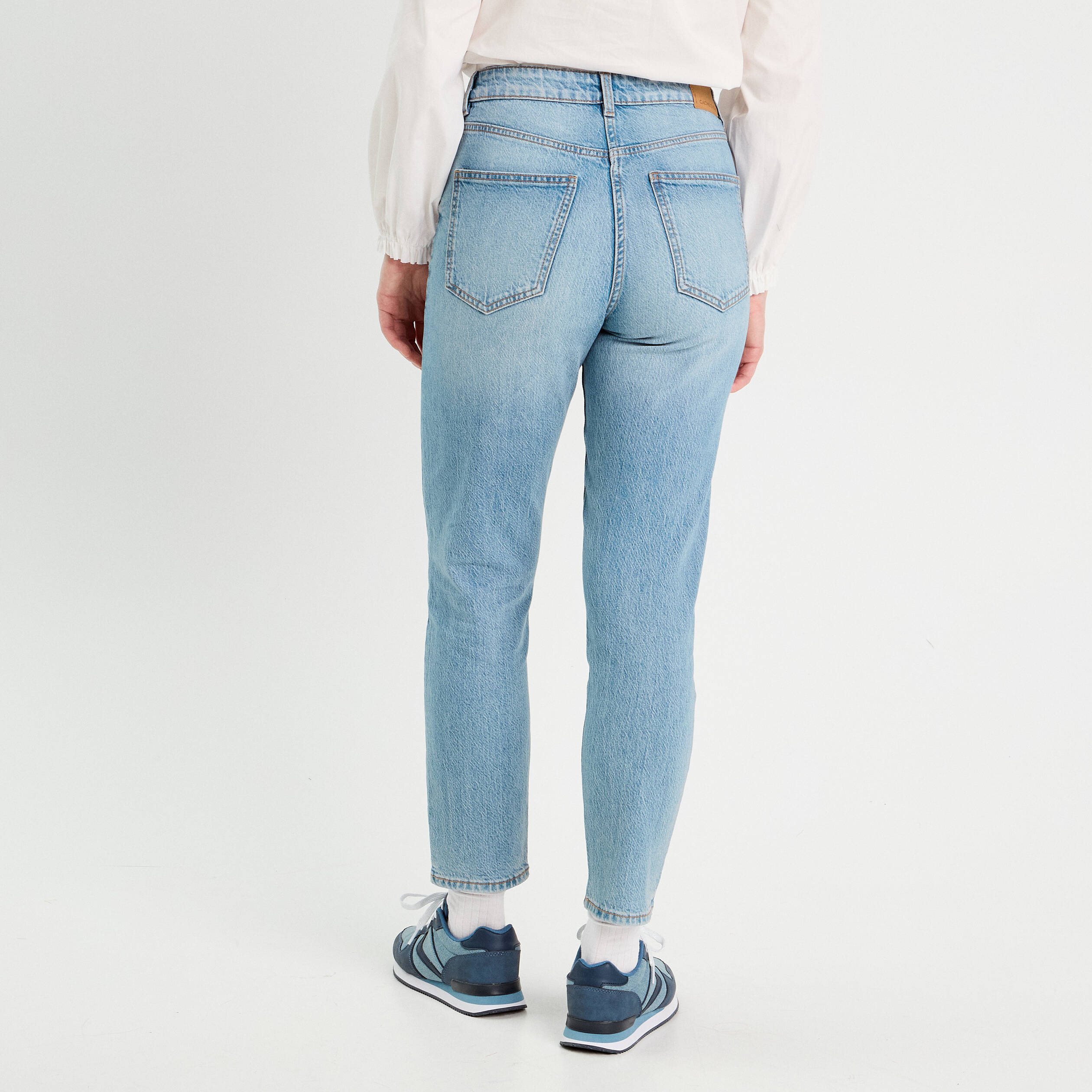 Jeans mom slim stretch denim double stone femme | Cache Cache
